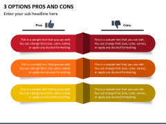 3 Options Pros and Cons PowerPoint Template - PPT Slides