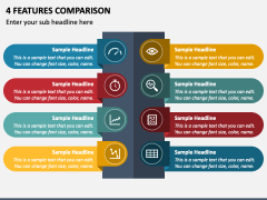4 Features Comparison PowerPoint Template and Google Slides Theme