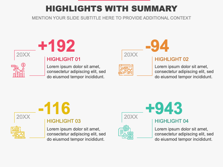 Highlights with Summary PowerPoint and Google Slides Template - PPT Slides