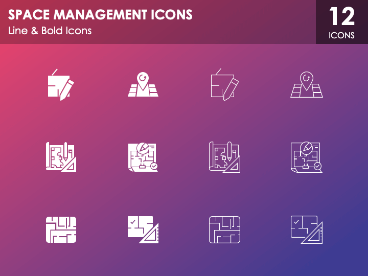 Space Management Icons for PowerPoint and Google Slides - PPT Slides