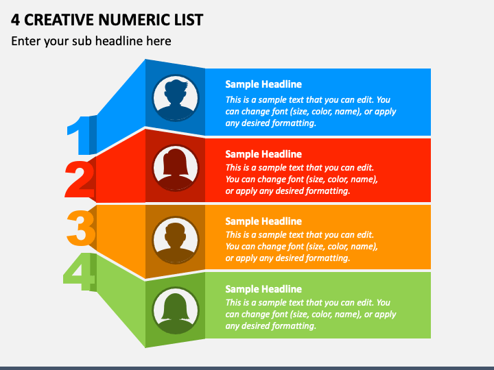 4 Creative Numeric List PowerPoint Template and Google Slides Theme