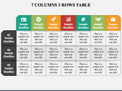 7 Columns 3 Rows Table for PowerPoint and Google Slides - PPT Slides