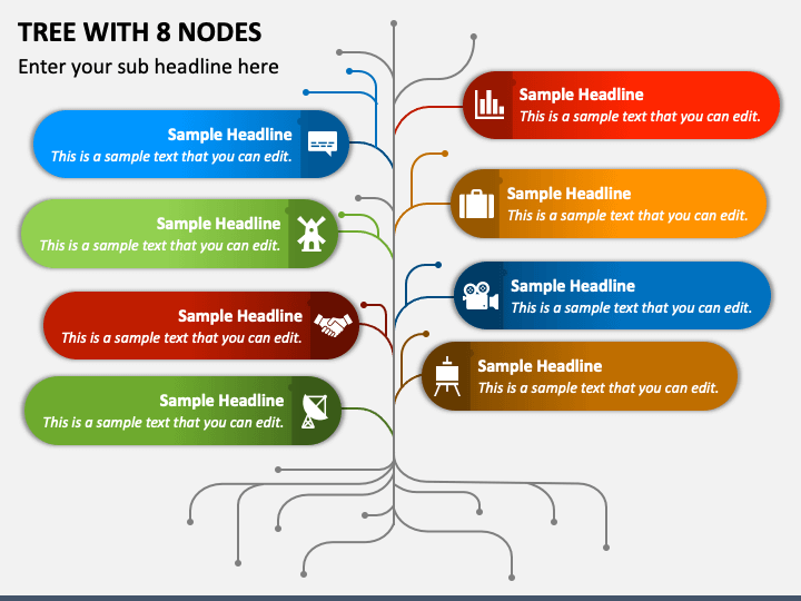 Tree with 8 Nodes for PowerPoint and Google Slides - PPT Slides