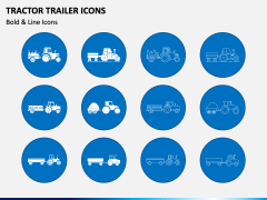 Tractor Trailer Icons for PowerPoint and Google Slides - PPT Slides