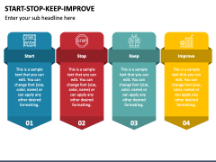 Start Stop Keep Improve PowerPoint and Google Slides Template - PPT Slides