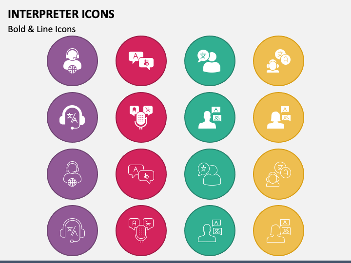 Interpreter Icons for PowerPoint and Google Slides - PPT Slides