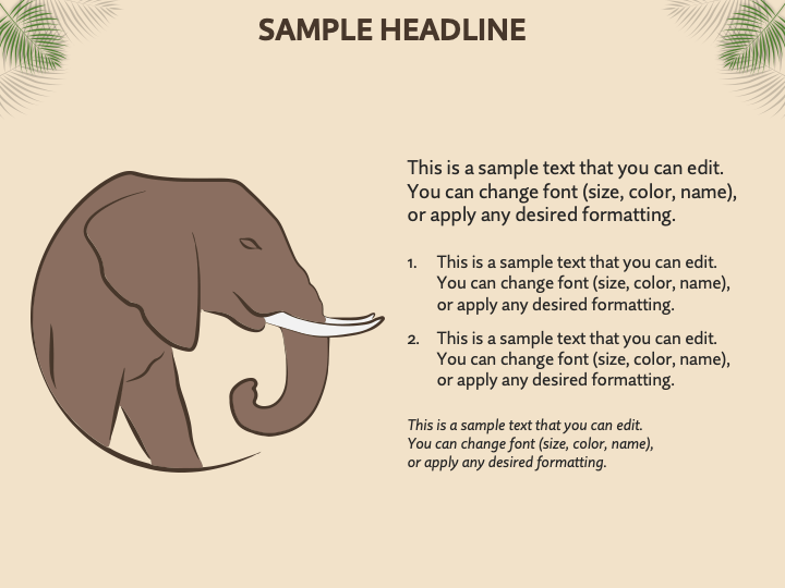 Free - World Elephant Day PowerPoint Template and Google Slides Theme