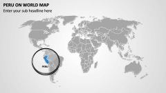 Peru on World Map for PowerPoint and Google Slides - PPT Slides