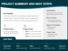 Project Summary And Next Steps PowerPoint and Google Slides Template ...