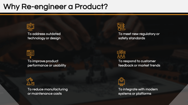 Product Re-Engineering PowerPoint and Google Slides Template - PPT Slides