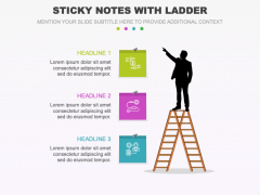 Sticky Notes with Ladder PowerPoint and Google Slides Template - PPT Slides