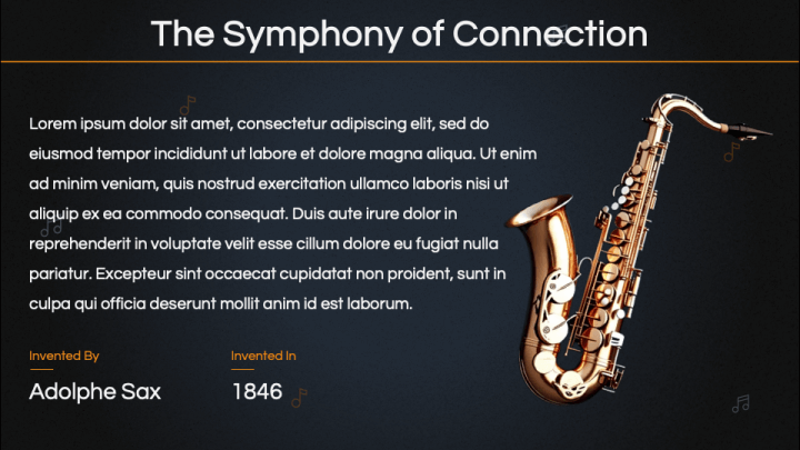 Free - Saxophone Theme for PowerPoint and Google Slides - PPT Slides