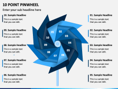 10 Point Pinwheel PowerPoint Template - PPT Slides