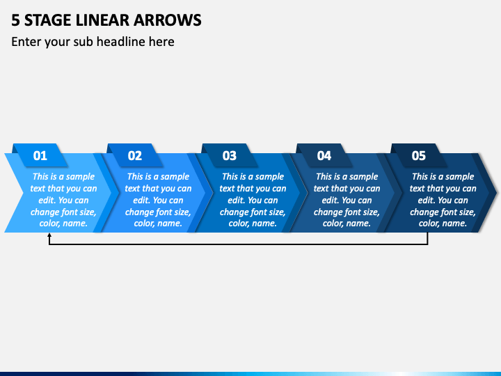 5 Stage Linear Arrows PowerPoint Template and Google Slides Theme