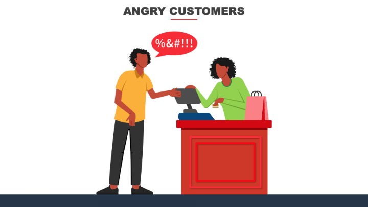 Angry Customers Illustration for PowerPoint and Google Slides - PPT Slides
