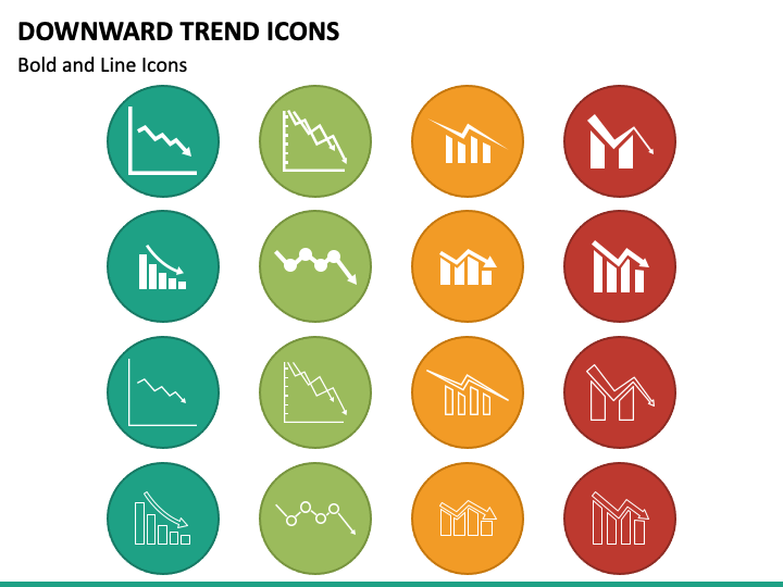 Downward Trend Icons for PowerPoint and Google Slides - PPT Slides