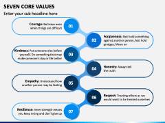 Seven Core Values PowerPoint and Google Slides Template - PPT Slides