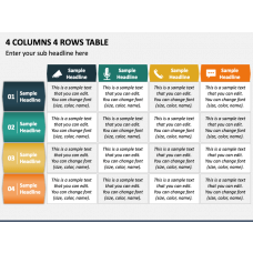 4 Row 3 Column Table PowerPoint Template and Google Slides Theme