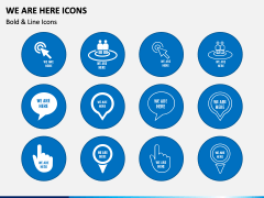 We are Here Icons for PowerPoint and Google Slides - PPT Slides
