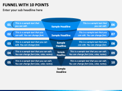 Funnel with 10 Points PowerPoint Presentation Slides - PPT Template