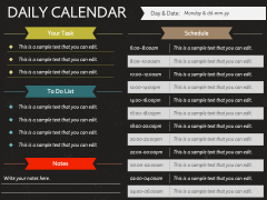 Daily Calendar for PowerPoint and Google Slides - PPT Slides