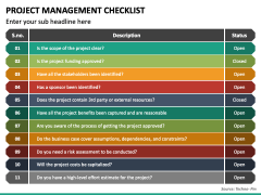Project Management Checklist PowerPoint and Google Slides Template ...