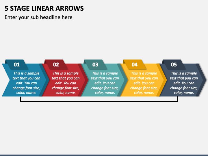 5 Stage Linear Arrows PowerPoint Template and Google Slides Theme