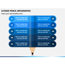 Free Download - 8 Stage Pencil Infographics PPT Slide