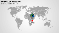 Tanzania on World Map for PowerPoint and Google Slides - PPT Slides