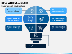Bulb With 6 Segments PowerPoint Template - PPT Slides