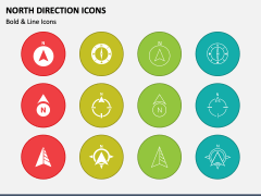North Direction Icons for PowerPoint and Google Slides - PPT Slides