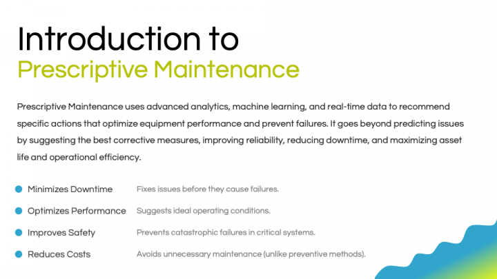 Prescriptive Maintenance PowerPoint and Google Slides Template - PPT Slides