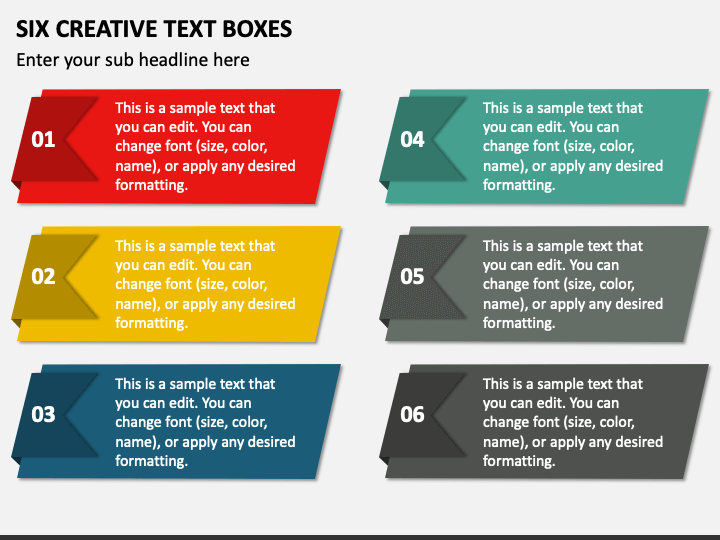 Six Creative Text Boxes PowerPoint and Google Slides Template - PPT Slides