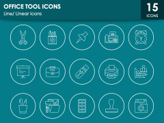 Office Tool Icons for PowerPoint and Google Slides - PPT Slides
