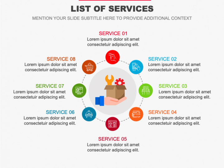 List of Services PowerPoint and Google Slides Template - PPT Slides