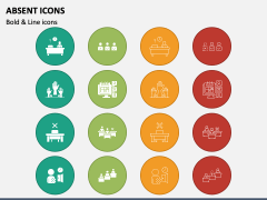 Absent Icons for PowerPoint and Google Slides - PPT Slides