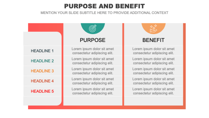 Purpose and Benefit PowerPoint and Google Slides Template - PPT Slides