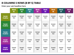 8 Columns 5 Rows Table PowerPoint Template - PPT Slides