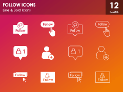 Follow Icons for PowerPoint and Google Slides - PPT Slides