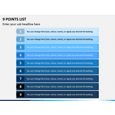 Free Download - 9 Numbered List Items PPT Slide