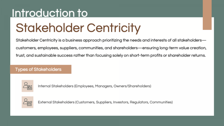 Stakeholder Centricity PowerPoint and Google Slides Template - PPT Slides