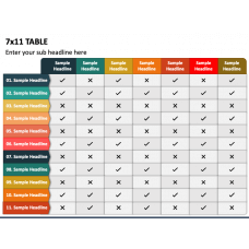 12 By 7 Table Matrix PowerPoint Template and Google Slides Theme