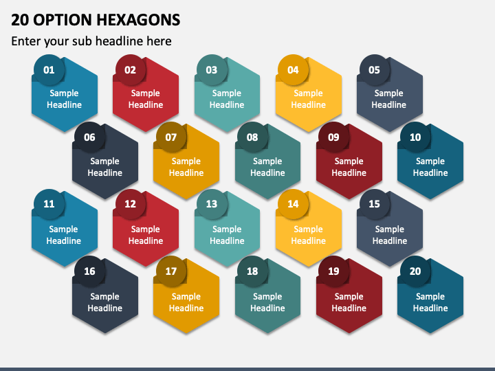 20 Option Hexagons PowerPoint Template and Google Slides Theme