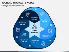 Rounded Triangle - 6 Nodes PowerPoint Presentation Slides - PPT Template
