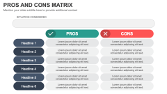 Pros and Cons Matrix for PowerPoint and Google Slides - PPT Slides