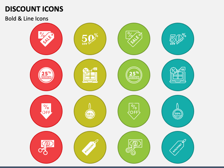 Discount Icons for PowerPoint and Google Slides - PPT Slides