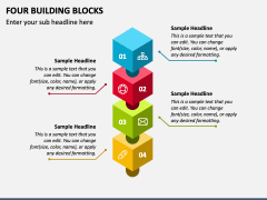Four Building Blocks PowerPoint Template and Google Slides Theme