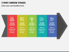 5 Part Arrow Stages PowerPoint Presentation Slides - PPT Template