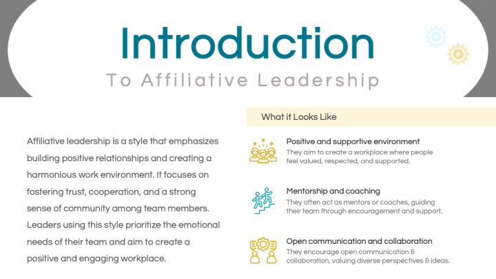 Affiliative Leadership PowerPoint and Google Slides Template - PPT Slides