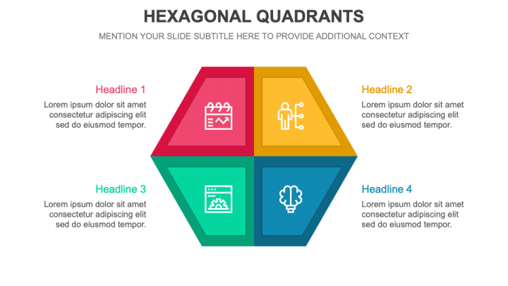 Hexagonal Quadrants PowerPoint and Google Slides Template - PPT Slides
